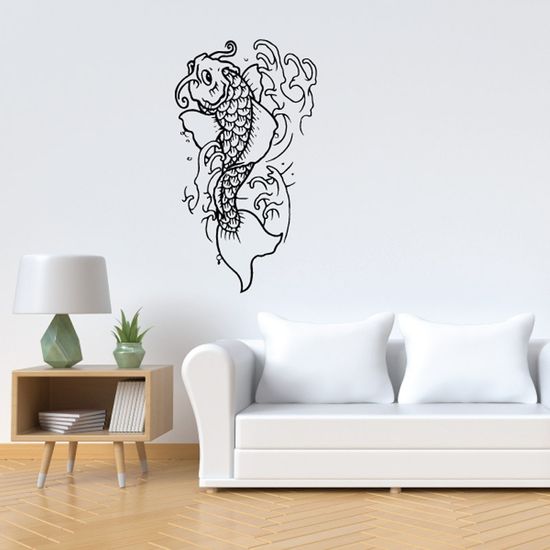 Koi Fish Making Waves Decal