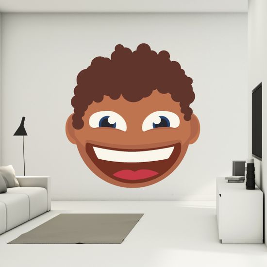 Male Face Emoticon Wall Decal - Vinyl Sticker - Car Sticker - IDCOLOR001