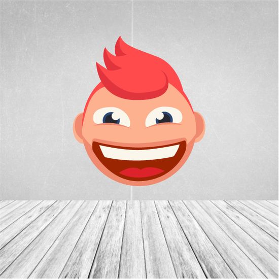 Male Face Emoticon Wall Decal - Vinyl Sticker - Car Sticker - IDCOLOR019