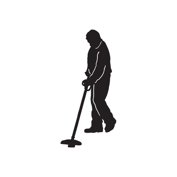 Male Gardner Weed wacking Decal