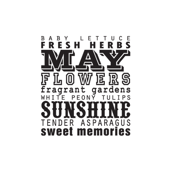 May Word Collage Wall Decal