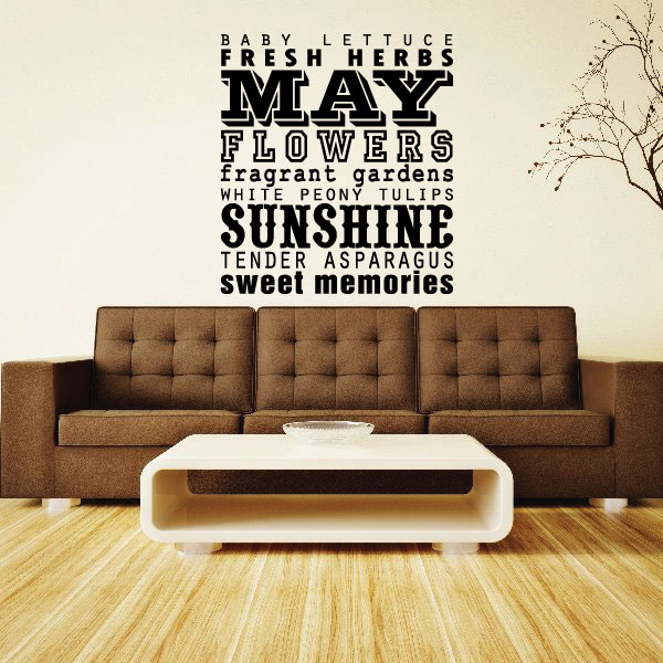 May Word Collage Wall Decal