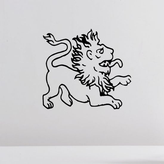 Medieval Lion Symbol Black