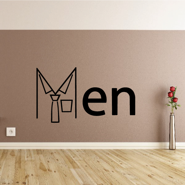Men Men's Restroom Wall Decal - Vinyl Decal - Car Decal - Business Sign ...