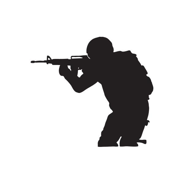 Modern Soldier Shooting Decal