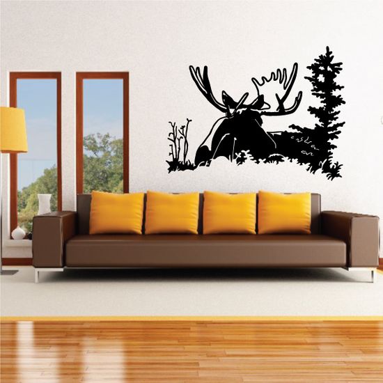 Moose in Nature Scene Decal