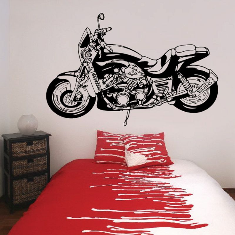 Motorcycle Illustration Wall Decal - Vinyl Decal - Car Decal - CD005