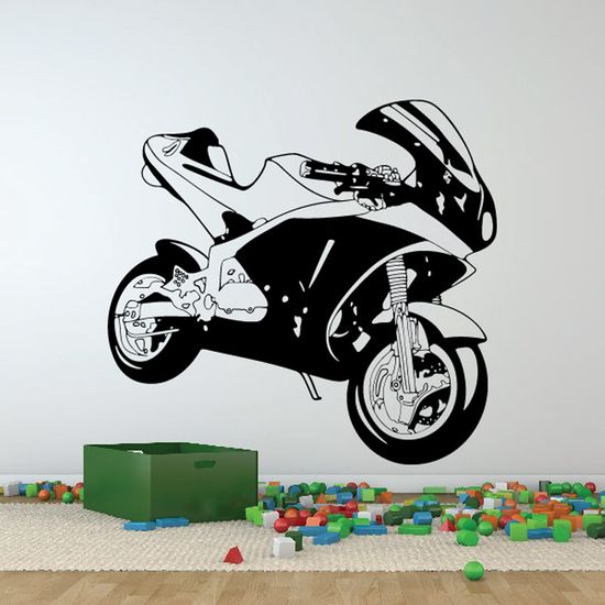 Motorcycle Illustration Wall Decal - Vinyl Decal - Car Decal - CD014