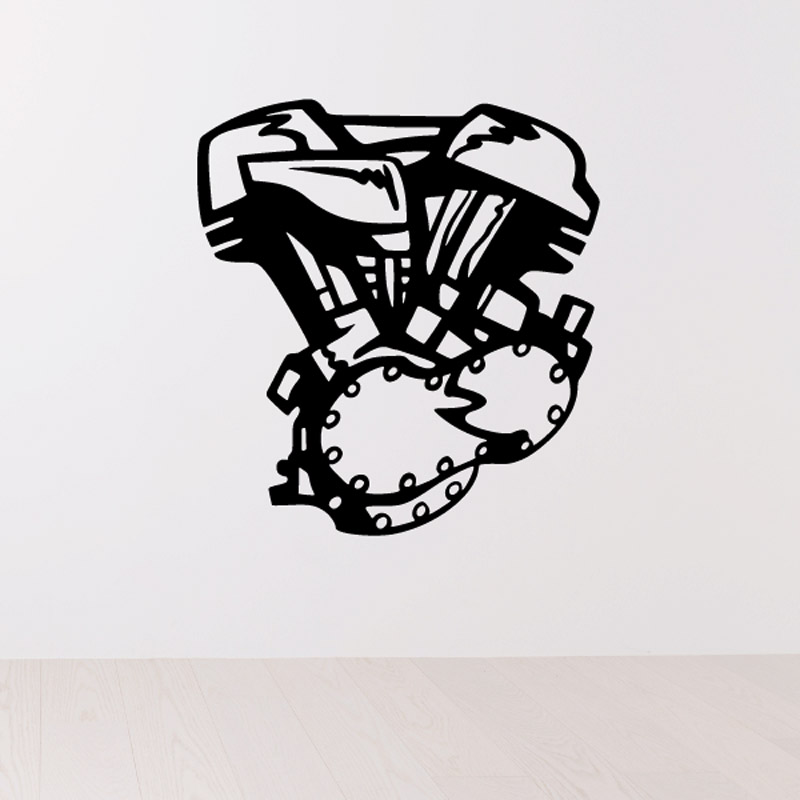 Motorcycle V-Twin Engine Decal