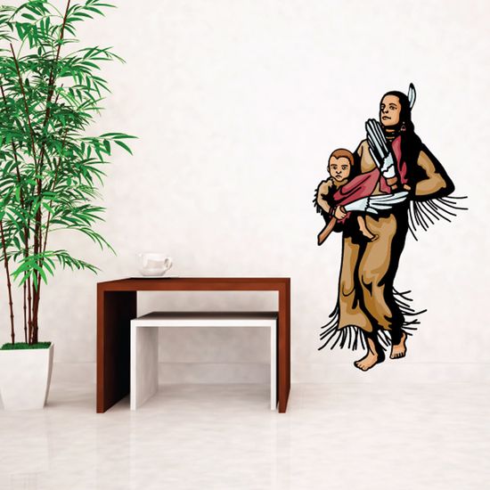 Native American Mother with Child Decal