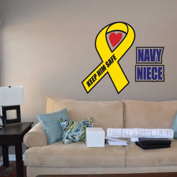 Navy Niece Ribbon Printed Die Cut Decal
