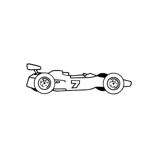 Number 7 Race Car Drawing Decal