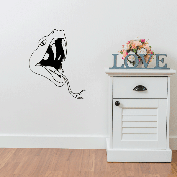 Open Viper Snake Head Decal