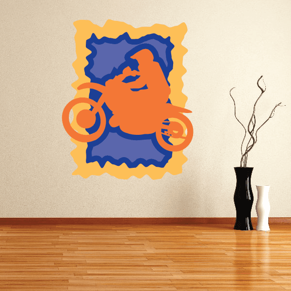 Orange and Yellow Dirt Bike Sticker