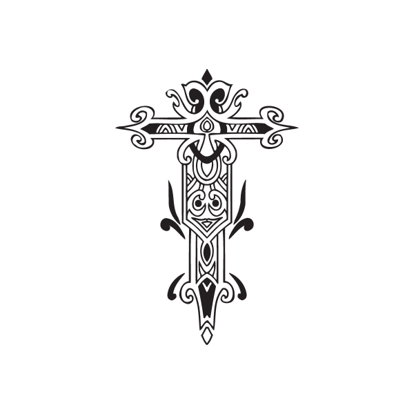 Ornate Filligree Cross Decal