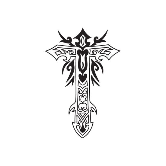 Ornately Detailed Cross Decal