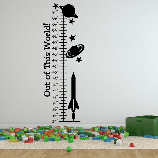 Out of this World Outer Space Growth Chart Wall Decal