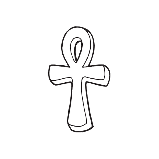 Outlined Ankh Decal