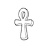 Outlined Ankh Decal
