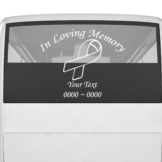 Outlined Ribbon Custom In Loving Memory Decal