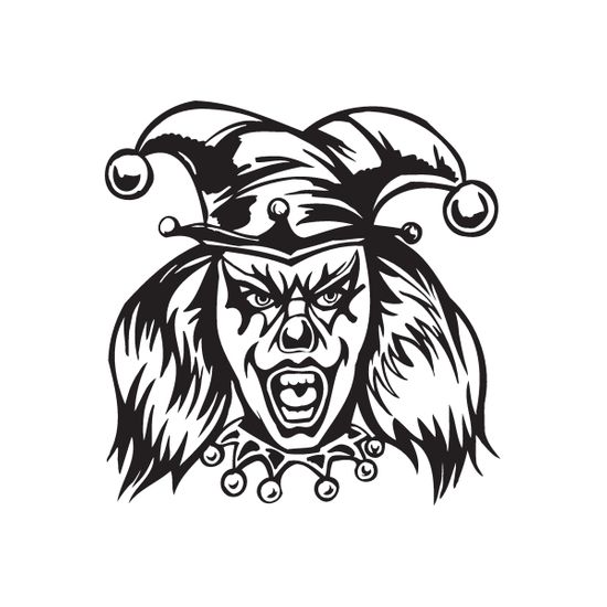 Painted Face Jester Head Decal