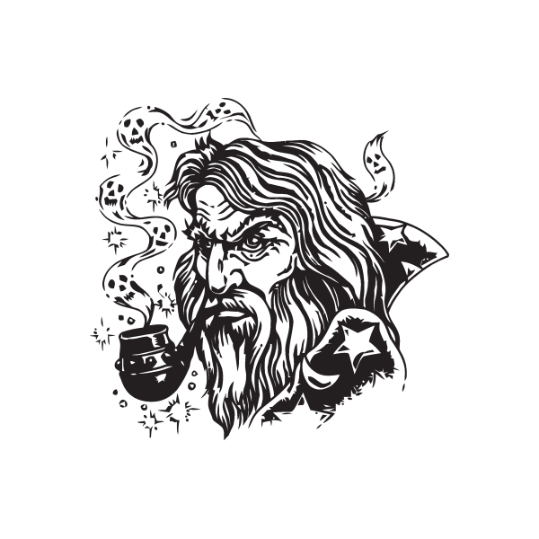 Pipe Smoking Wizard Decal