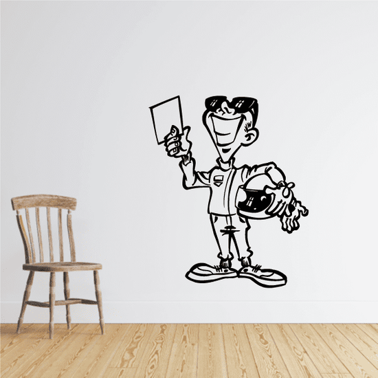 Race Driver Cartoon Decal