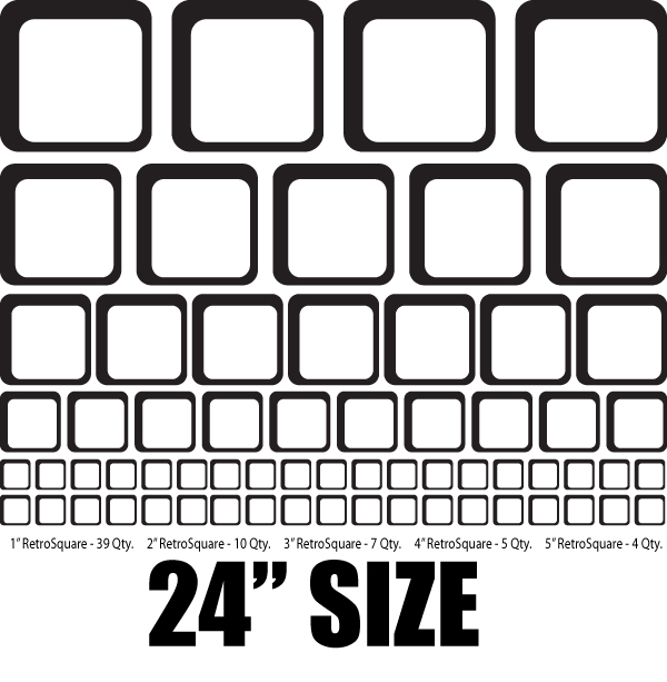 Retro Square Wall Decals Kit