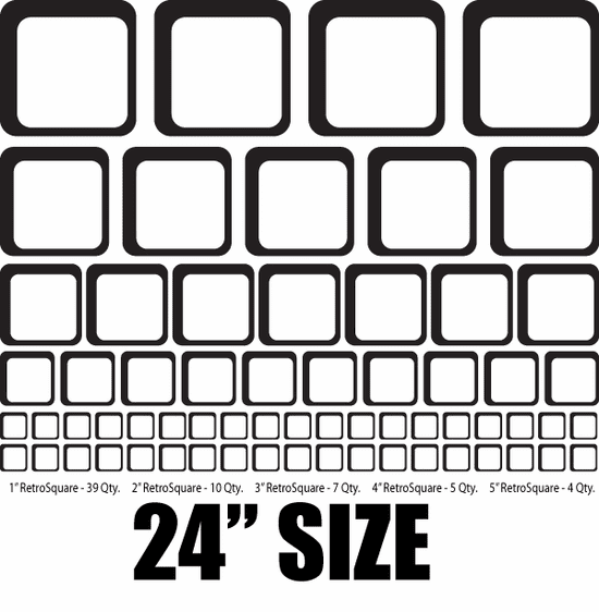 Retro Square Wall Decals Kit
