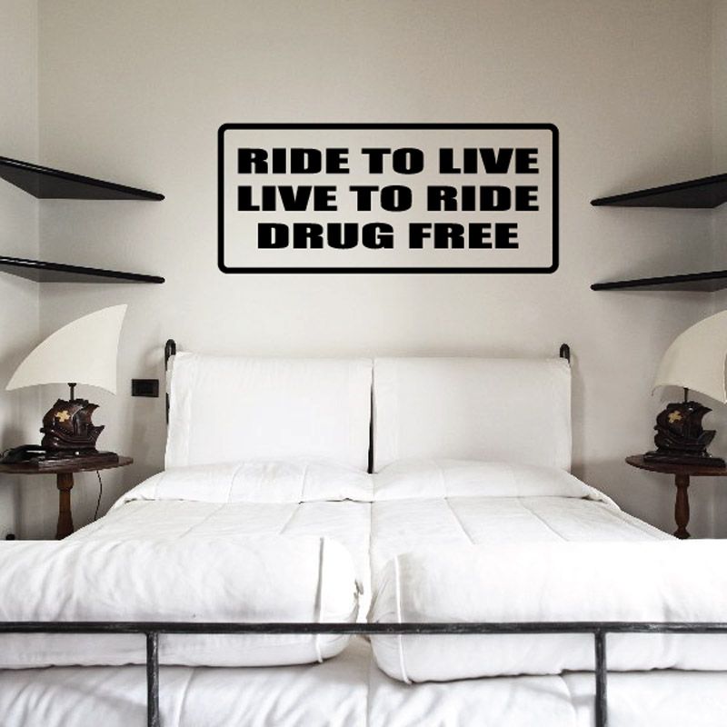 Ride to live live to ride drug free Decal