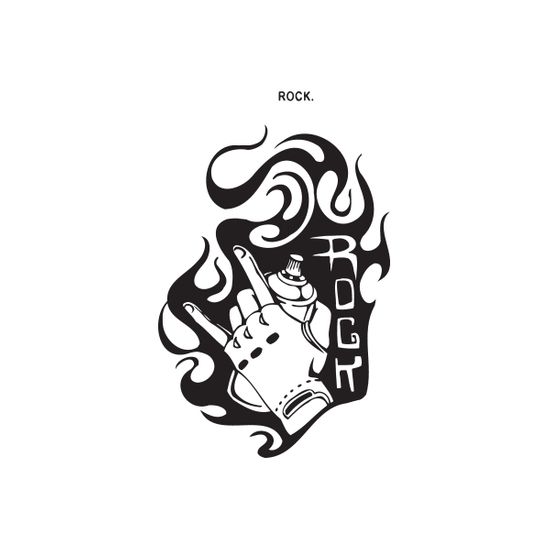 Rock Sign Spray Paint Can Decal