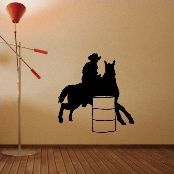 Rodeo Barrel Racing Wall Decal - Vinyl Decal - Car Decal - 003