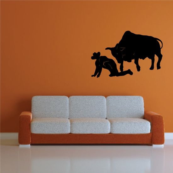 Rodeo Bull Riding Wall Decal - Vinyl Decal - Car Decal - 007