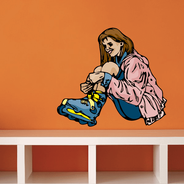 Rollerblading Wall Decal - Vinyl Sticker - Car Sticker - Die Cut ...
