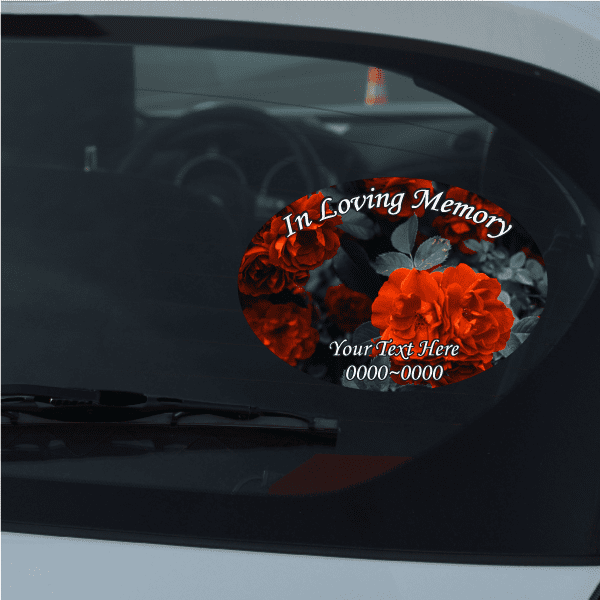Rose Bush In Loving Memory Custom Sticker