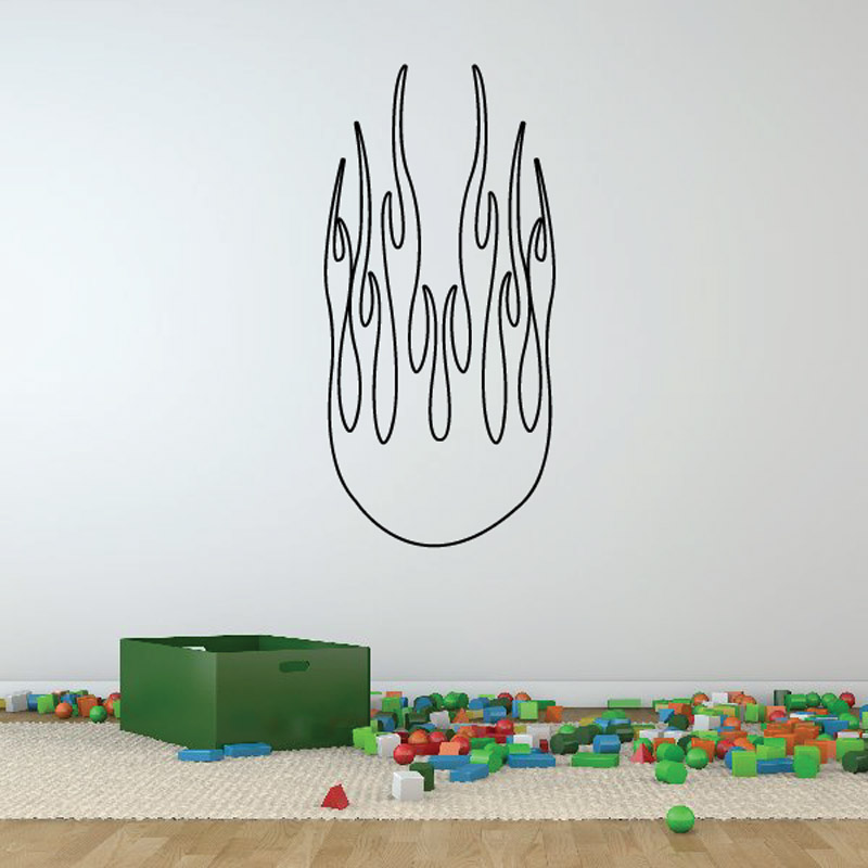 Round Ghost Flames Car Decal - Vinyl Decal - Wall Decal - CF007