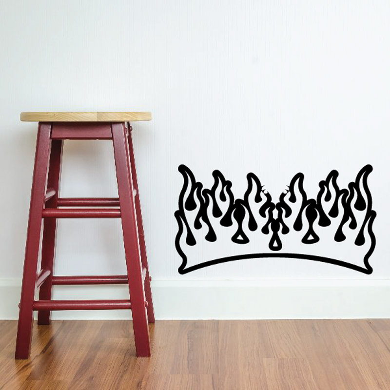 Round Ghost Flames Car Decal - Vinyl Decal - Wall Decal - CF027