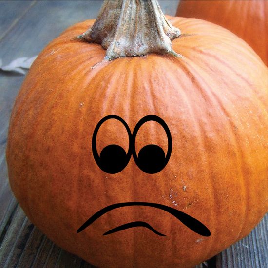 Sad Pumpkin Face Decal