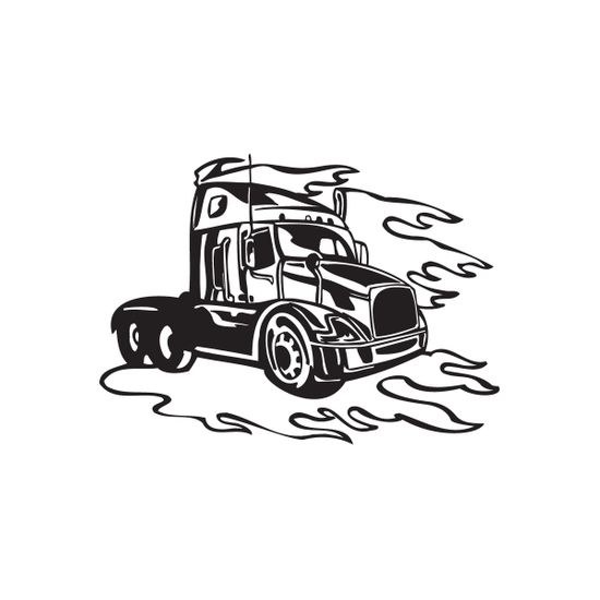 Semi Truck Wall Decal - Vinyl Decal - Car Decal - DC 103