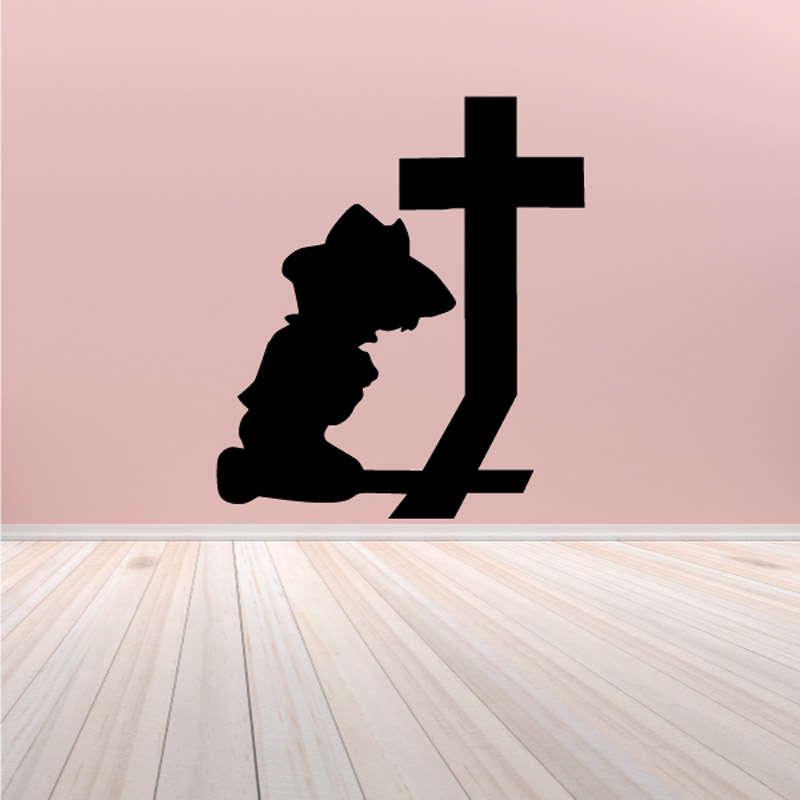 Silouette Boy Praying Decal