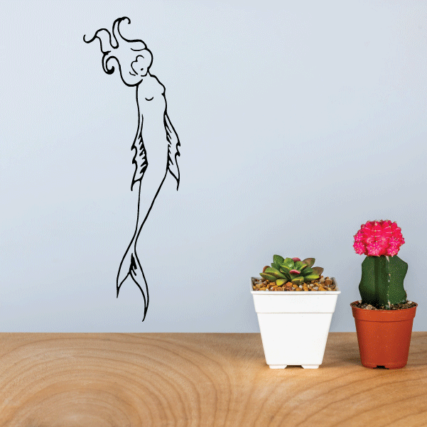 Simple Mermaid Outline Decal