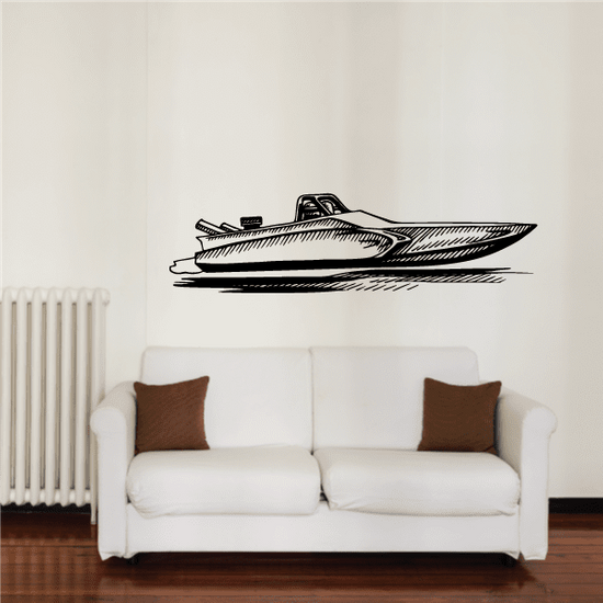 Sketched Simple Speedboat Decal