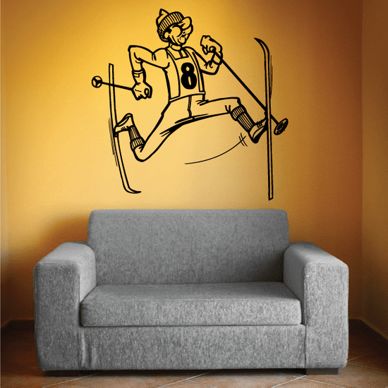 Skiing Wall Decal - Vinyl Decal - Car Decal - Bl023