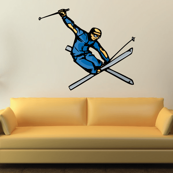 Skiing Wall Decal - Vinyl Sticker - Car Sticker - Die Cut Sticker ...