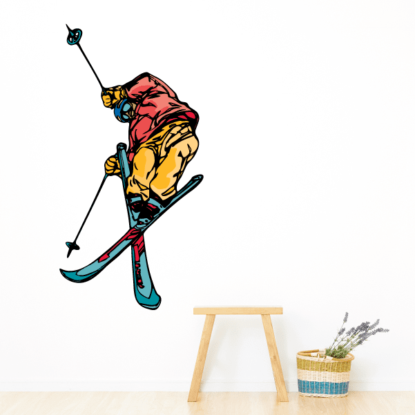 Skiing Wall Decal - Vinyl Sticker - Car Sticker - Die Cut Sticker ...