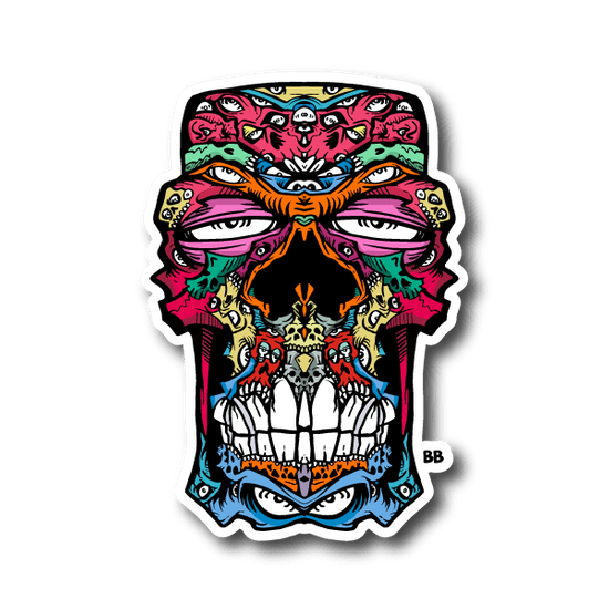 Skull Brothers Evil Skull Vinyl Sticker 03