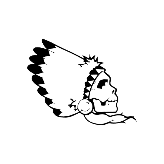 Skull Indian Chief Headband Wall Decal - Vinyl Decal - Car Decal - CF258