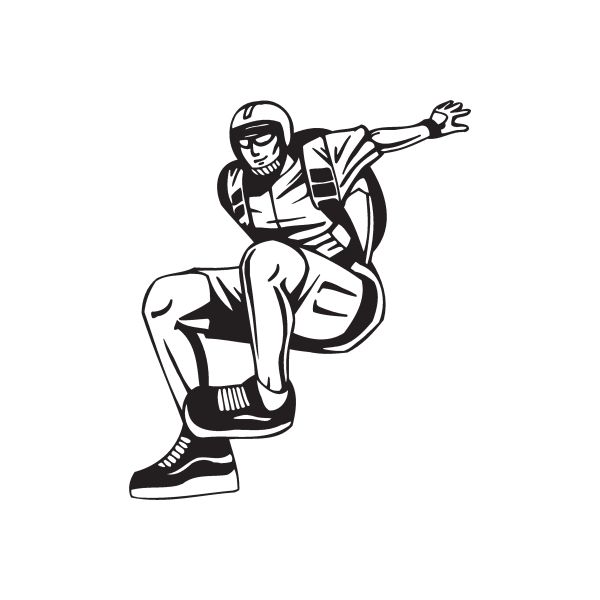 Skydiving Jumping Off Pose Decal