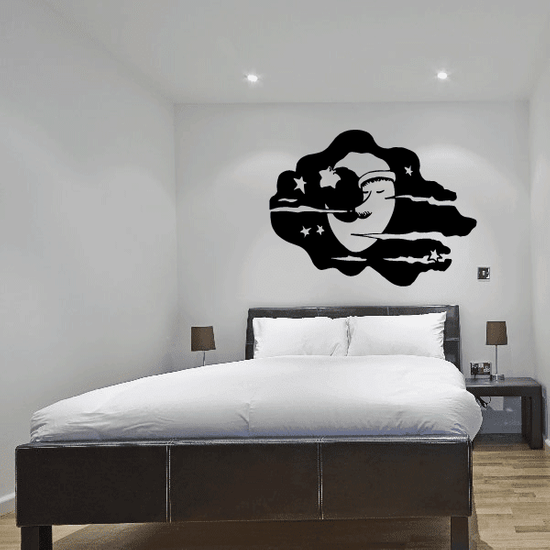 Sleeping Moon and Clouds Decal
