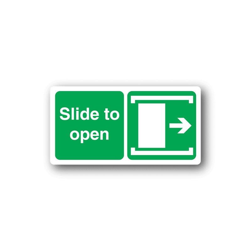 Slide To Open Safety Sign Wall Decal - Vinyl Sticker - Car Sticker ...